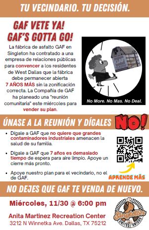 GAF West Dallas Zoning Change Request – GAFS GOTTA GO